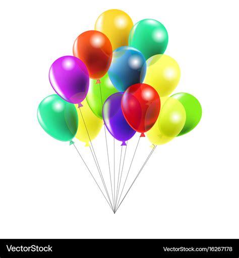Bunch Colorful Balloons Royalty Free Vector Image