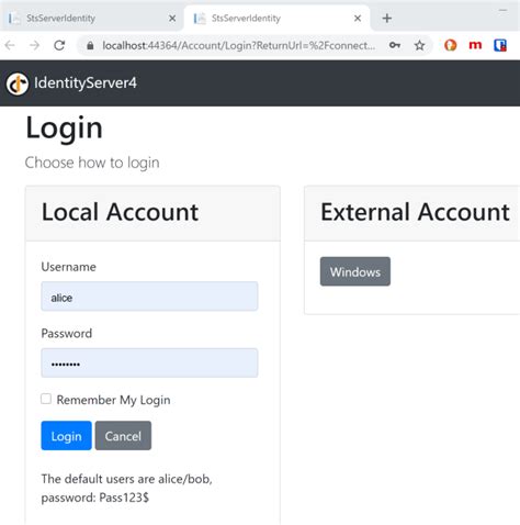 supporting both local and windows authentication in asp core mvc