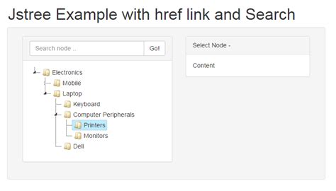 jstree example with href link search node and scrollbar js tutorials