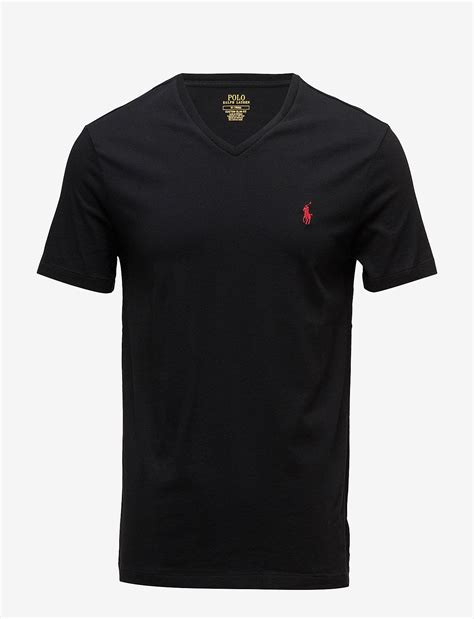 Polo Ralph Lauren Custom Slim Fit V Neck T Shirt Polo Black 324 35