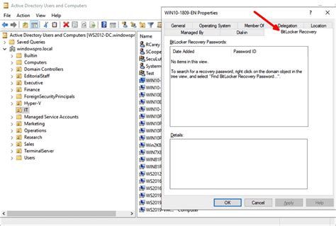store and retrieve bitlocker recovery keys from active directory