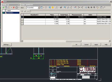 part list bom mass property autodesk community
