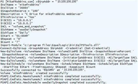 use powershell to manage an equallogic san scripting blog