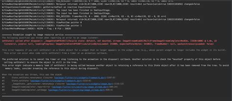 flutter exception caught by image resource service setstate called