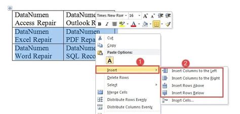 4 ways to quickly add multiple rows or columns to an existing word