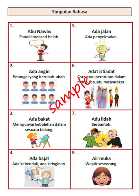 Latihan Simpulan Bahasa Tahun 4 Tahun 4 Peribahasa Sumber Pengajaran
