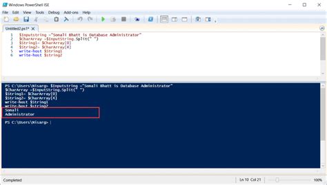 using powershell to split a string into an array