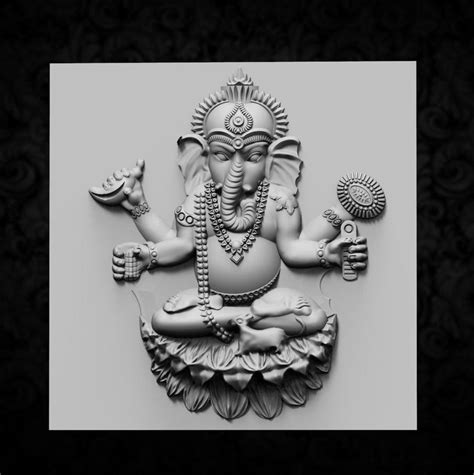 Ganesha For Cnc 3d Stl Model Cnc Router Engraver Artcam Etsy
