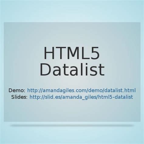 html5 datalist