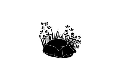 Spring Stone Flower 1 Solid Icon Graphic By Raysaozora · Creative Fabrica