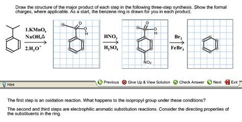 Solved Draw The Structure Of The Major Product Of Each Step