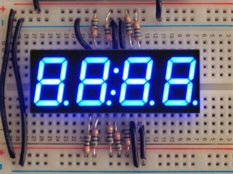blue 7 segment clock display 0 56 digit height adafruit ada812
