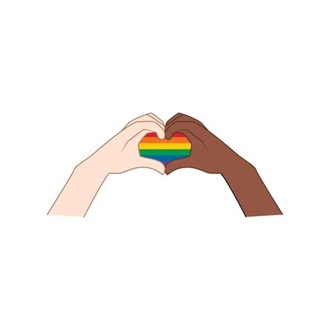 Premium Vector Hand Showing Lgbt Heart Heart Symbol Pride Month