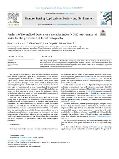 Pdf Analysis Of Normalized Difference Vegetation Index Ndvi Multi