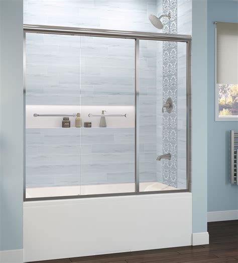 Infinity Semi Frameless 1 4 Inch Glass Sliding With Inline Panel Bath