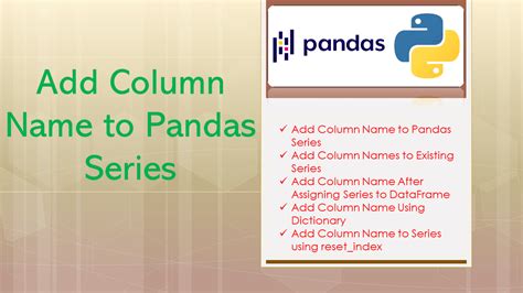 add column name to pandas series spark by {examples}