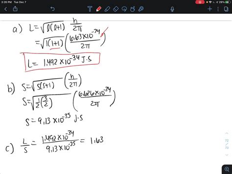 Solved A What Is The Magnitude Of The Angular Momentum For An L 1