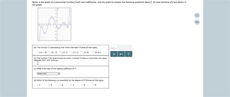 [solved] below is the graph of a polynomial function { with real