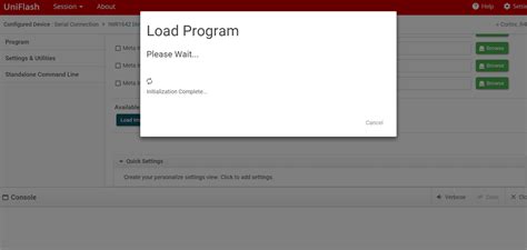 iwr1642boost unable to flash using uniflash tool tool hangs sensors