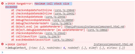 javascript error in angular material tree when displaying big data