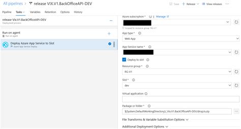 azure pipelines creating subfolder under root stack