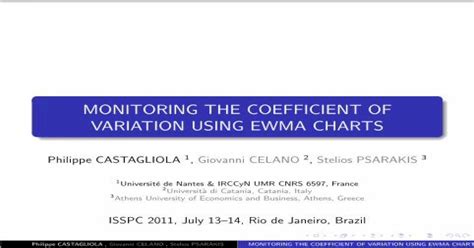 Pdf Monitoring The Coefficient Of Variation Using Ewma Puc