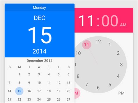 cordova android material design date and time picker
