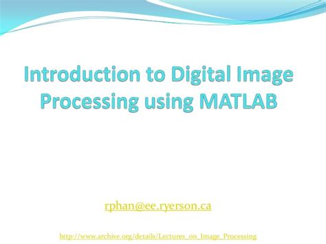 introduction to digital image processing using matlab