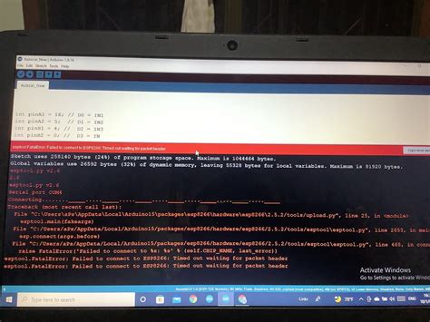 ปัญหา esp8266 error esptool py v2 6 serial port com4 esp8266 อิ