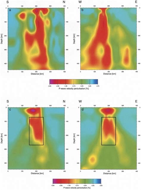 Vertical Cross Sections Through The Tomographic Model Displayed Are