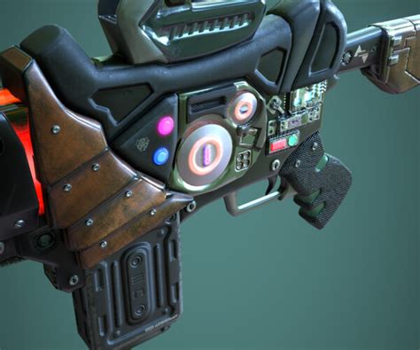 artstation scifi gun encre game assets