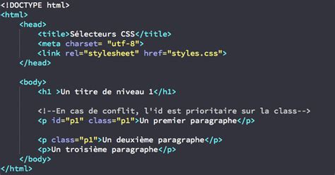 les attributs html id et class et leur utilisation en css