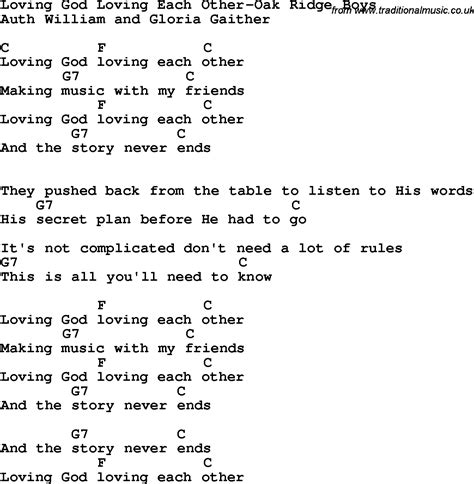 Country Southern And Bluegrass Gospel Song Loving God Loving Each