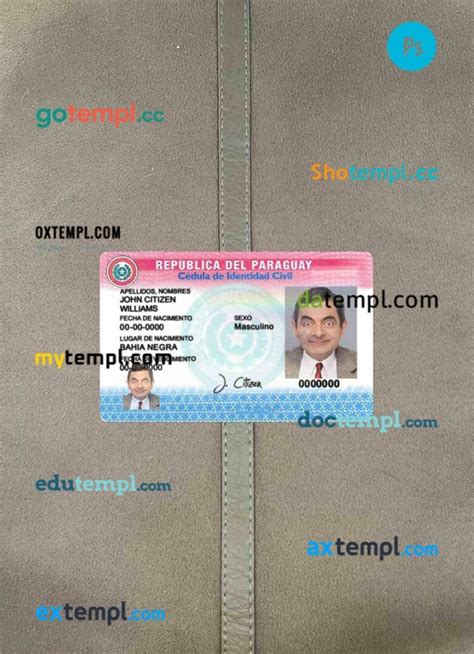 Paraguay Id Card Editable Psd Files Scan Look And Photo Realistic Look