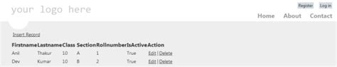 bind add update delete data using mvc entity framework and linq