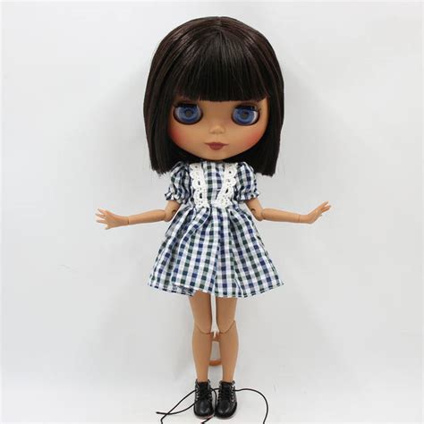Hallie Premium Custom Neo Blythe Doll With Brown Hair Dark Skin