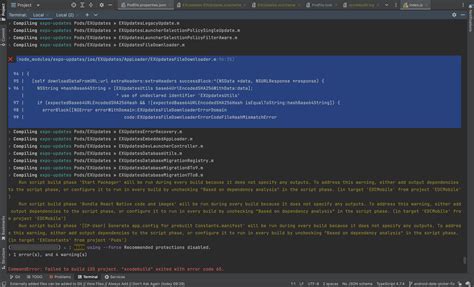 error use of undeclared identifier exupdatesutils when building ios