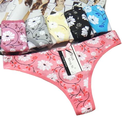 Womens Thong Panties 5 Pcs Lot Cotton Underwear Women G Strings Sexy