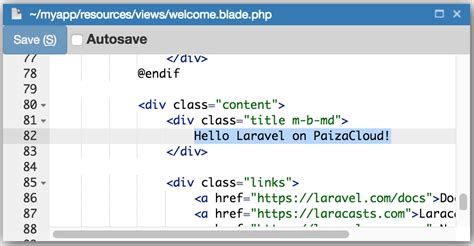 laravel5 6 how to create laravel app in browser with paizacloud cloud