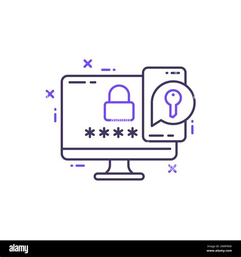 Two Factor Authentication Line Icon Stock Vector Image And Art Alamy