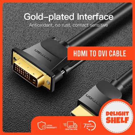 Hdmi To Dvi Cable Bi Directional Dvi D 24 1 Male To Male Support 1080p