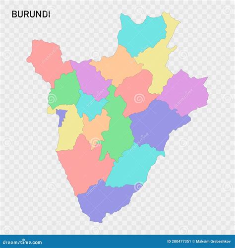 Isolated Colored Map Of Burundi Stock Vector Illustration Of County