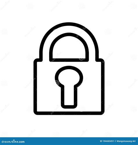 lock padlock keyhole symbol line icon vector illustration stock