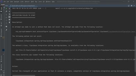 spring boot liquibase an attempt was made to call a method that