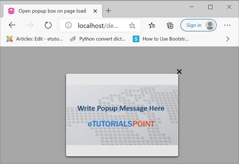 image popup on page load using html and jquery
