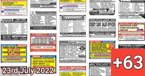 Gulf Job Vacancy Assignment Abroad Times