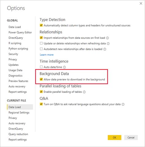 disable power query background refresh power bi microsoft learn