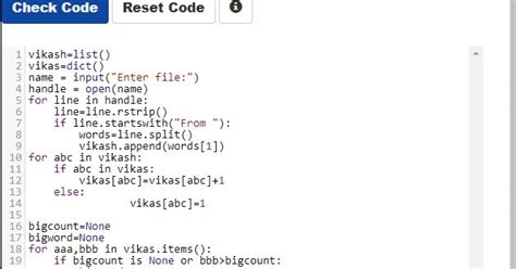 coursera python data structures assignment answers