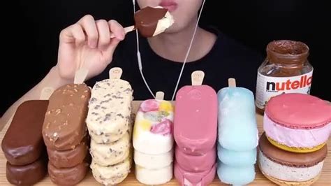Asmr Magnum Chocolate Ice Cream Party Nutella Twix Dessert Mukbang 먹방