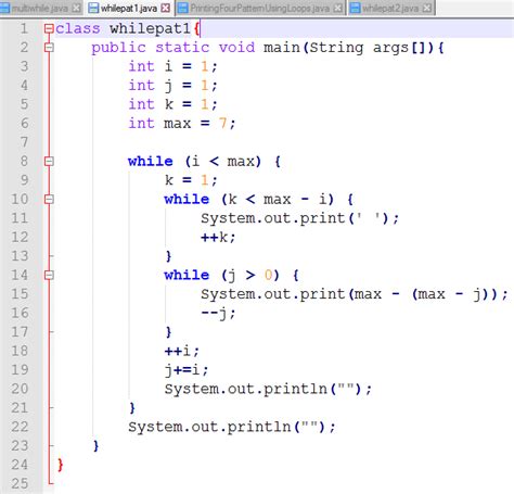 floyd s triangle number pattern using while loop in java code for java c